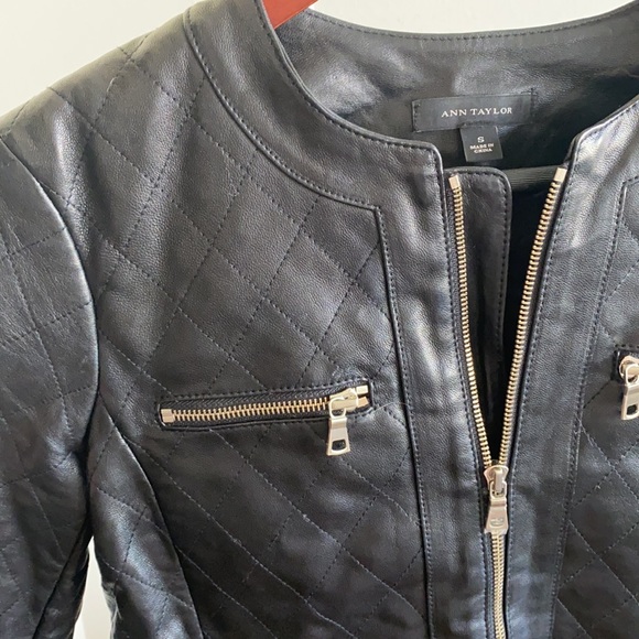 Ann Taylor | Jackets & Coats | Ann Taylor Genuine Leather Jacket | Poshmark